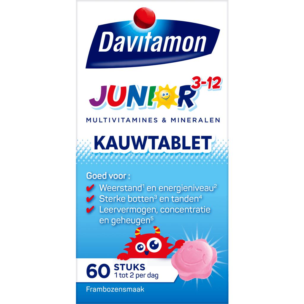 Davitamon Junior 3+ Kauwvitamines Framboos 60 EA | Etos