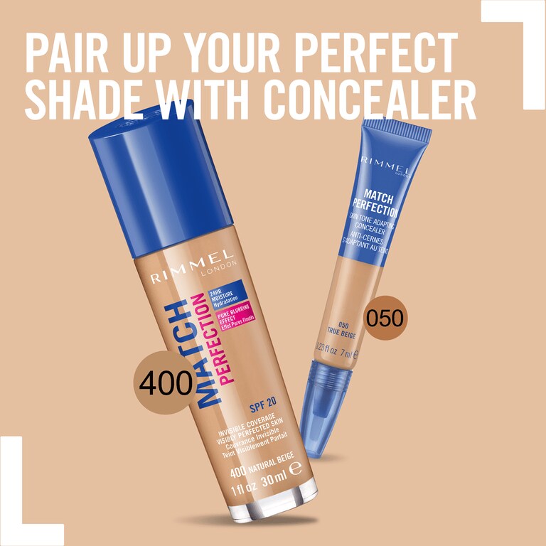 Rimmel London Match Perfection Foundation 400 Natural Beige 33 GR | Etos