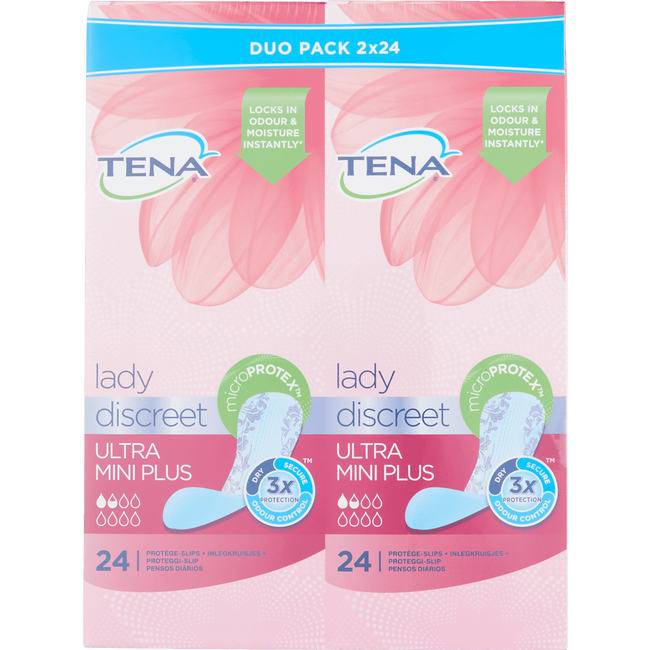 TENA Discreet Ultra Mini Plus Inlegkruisjes Duopack 48 EA | Etos
