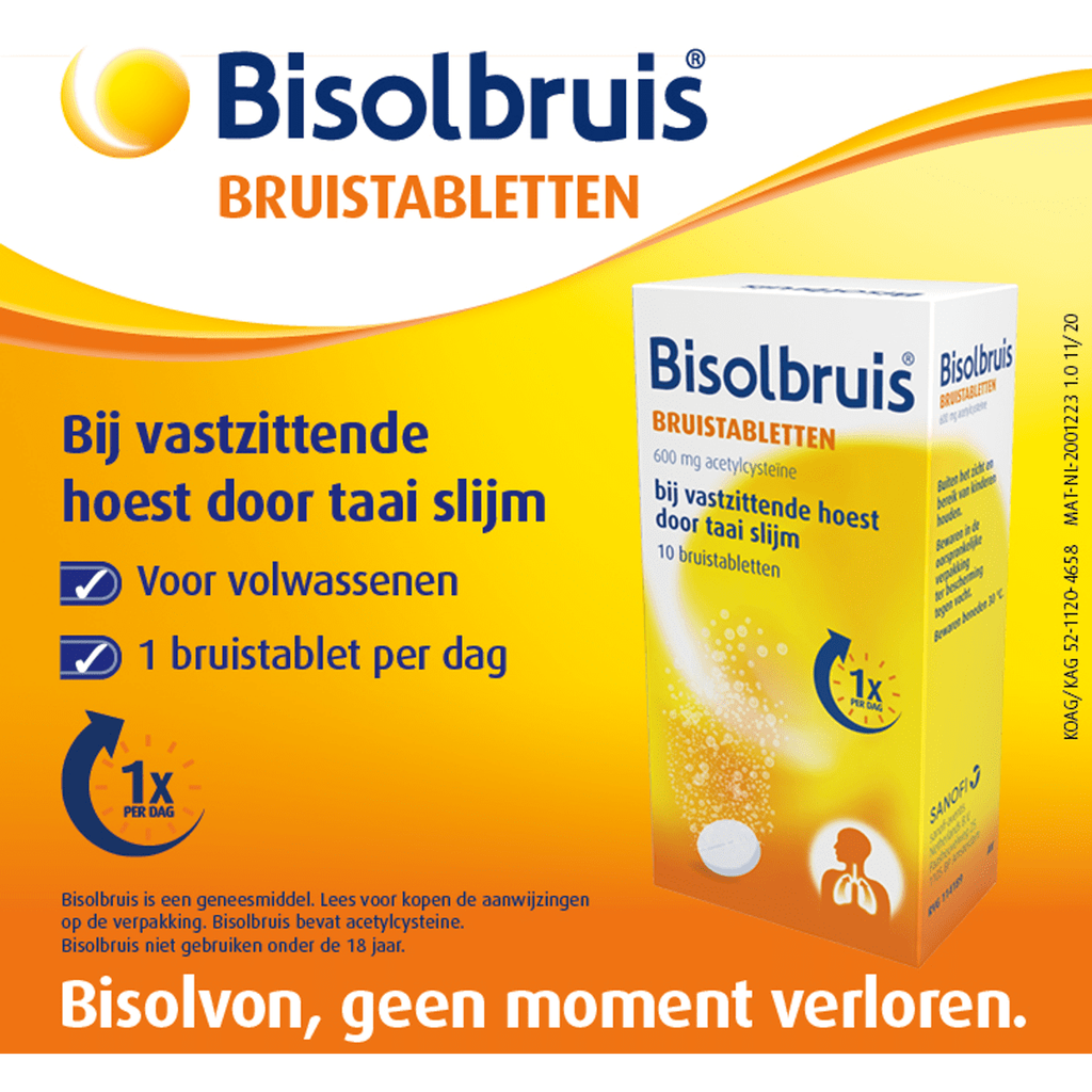Bisolbruis Bruistabletten Bij Vastzittende Hoest 10 Tabletten 10 EA | Etos