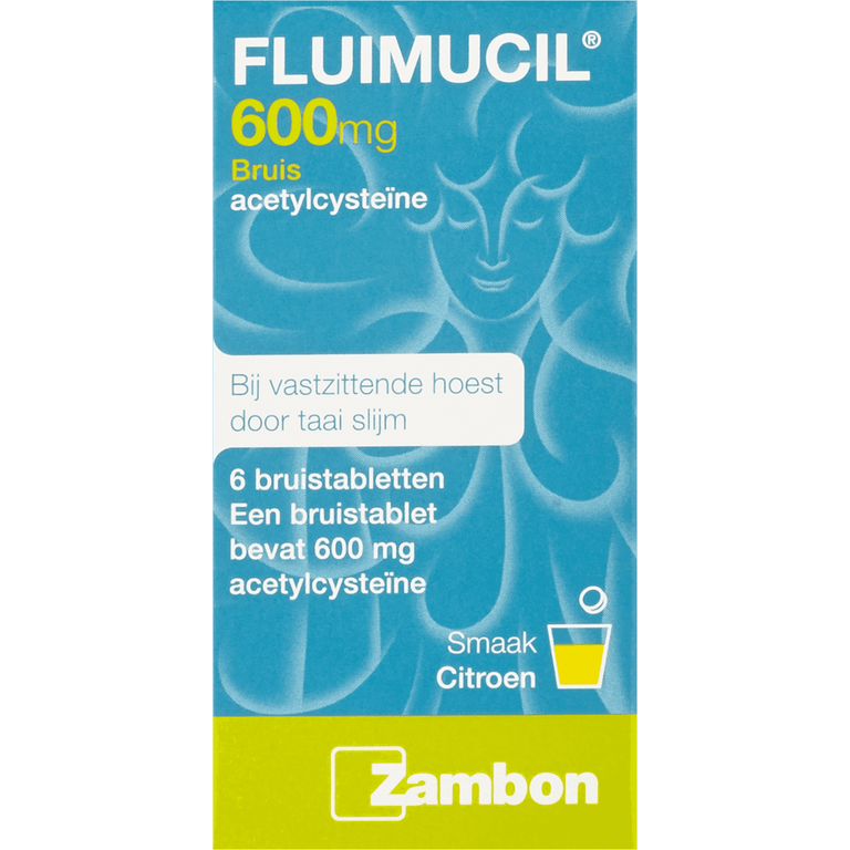 Fluimucil Bruis Bruistabletten Citroensmaak 600 mg 6 EA | Etos