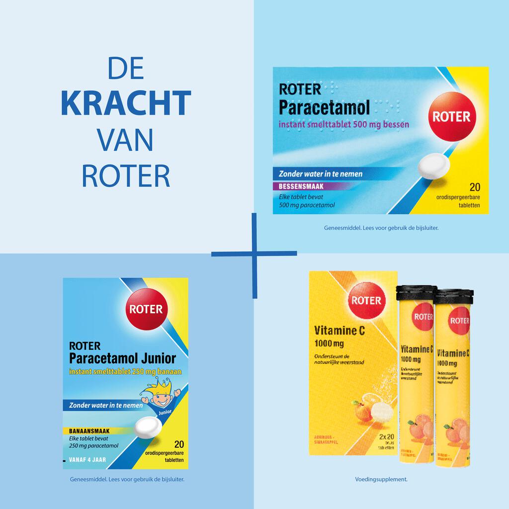 Roter Paracetamol smelttablet 500 mg 20 tabletten 20 EA | Etos