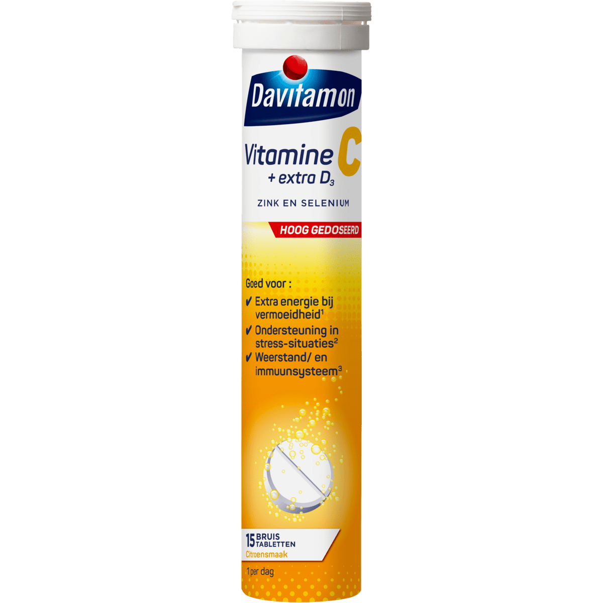 Davitamon Forte Vitamine C + Extra D3 Bruistabletten 15 stuks 15 EA | Etos