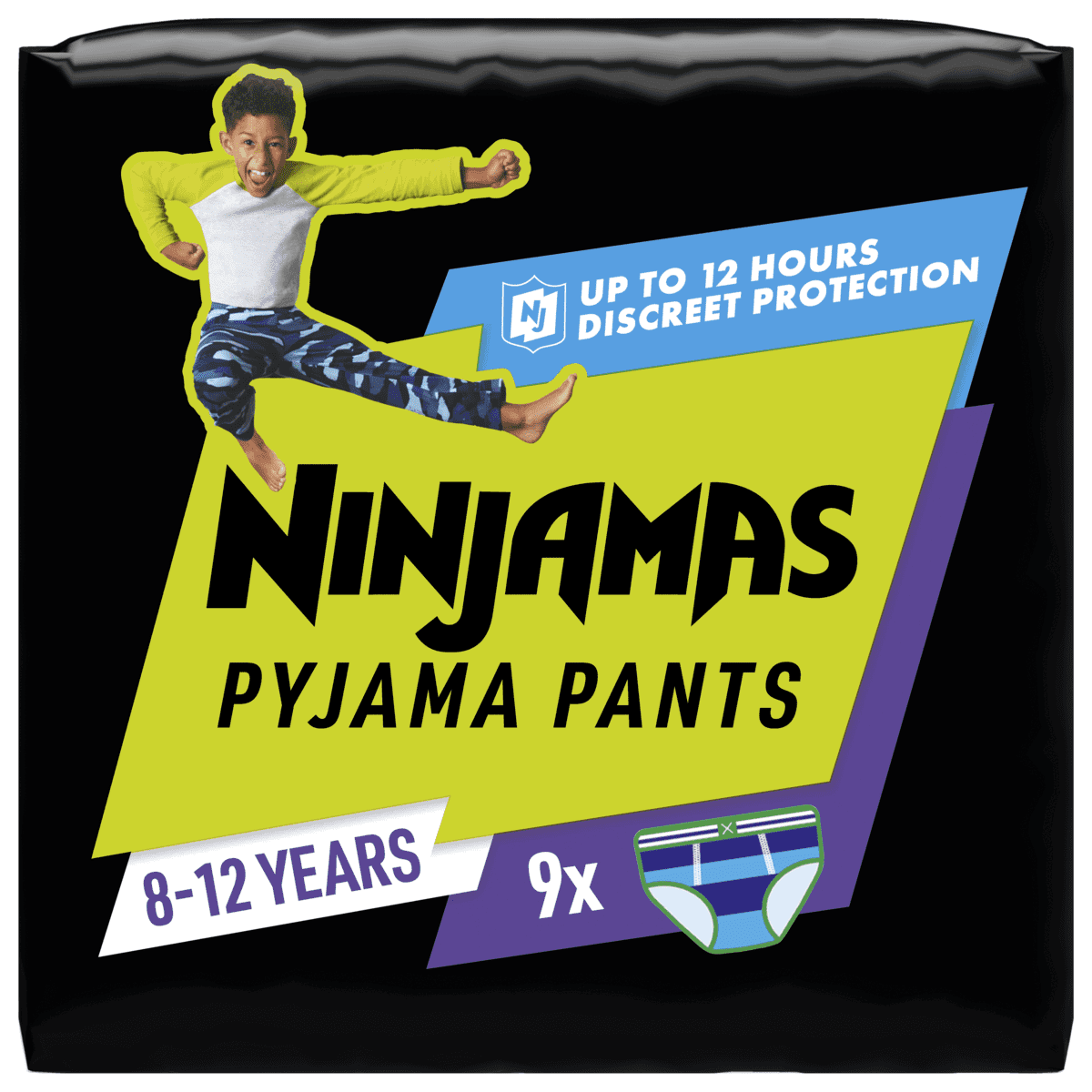 Ninjamas Pants Luierbroekjes Jongen Maat 8 8-12 Jaar 9 Stuks 9 EA | Etos