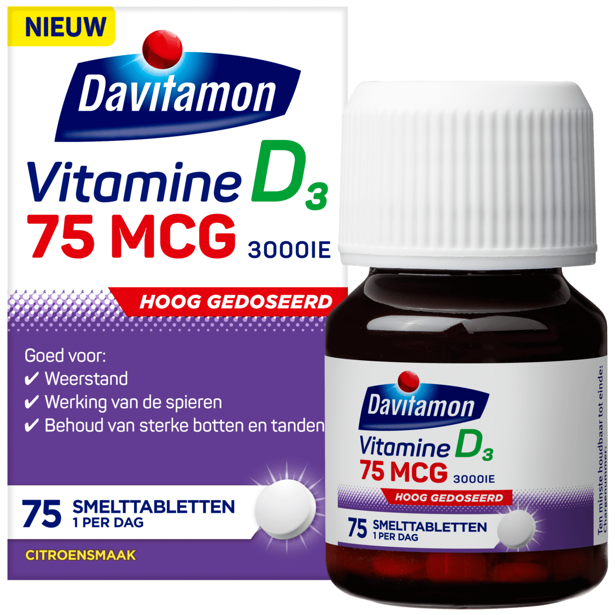 Davitamon Vitamine D 75 MCG 75 smelttabletten 75 EA | Etos