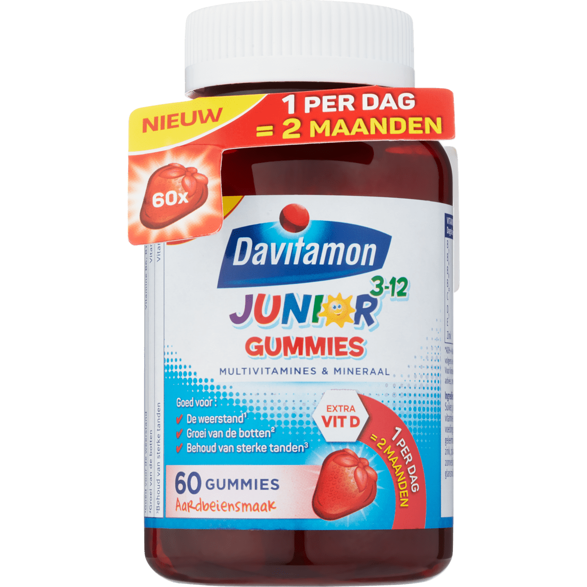 Davitamon Junior 3-12 Gummies Aardbeiensmaak 60 EA | Etos
