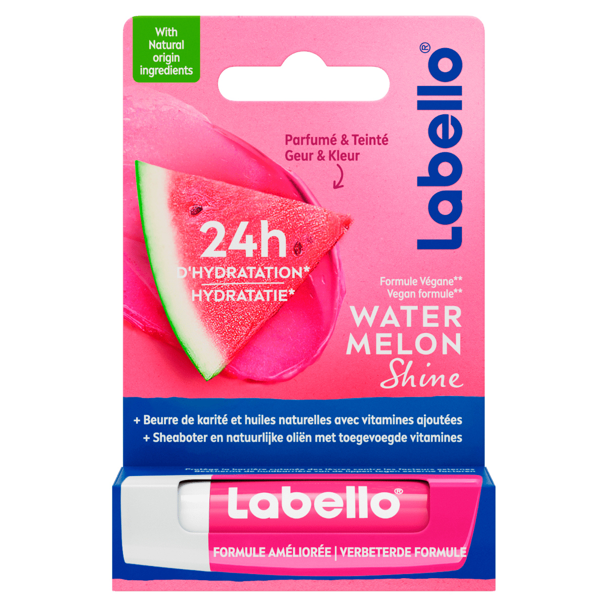 Labello Watermelon Shine Lippenbalsem 24u Hydratatie Roze 1 Stuk 5.5 ML ...