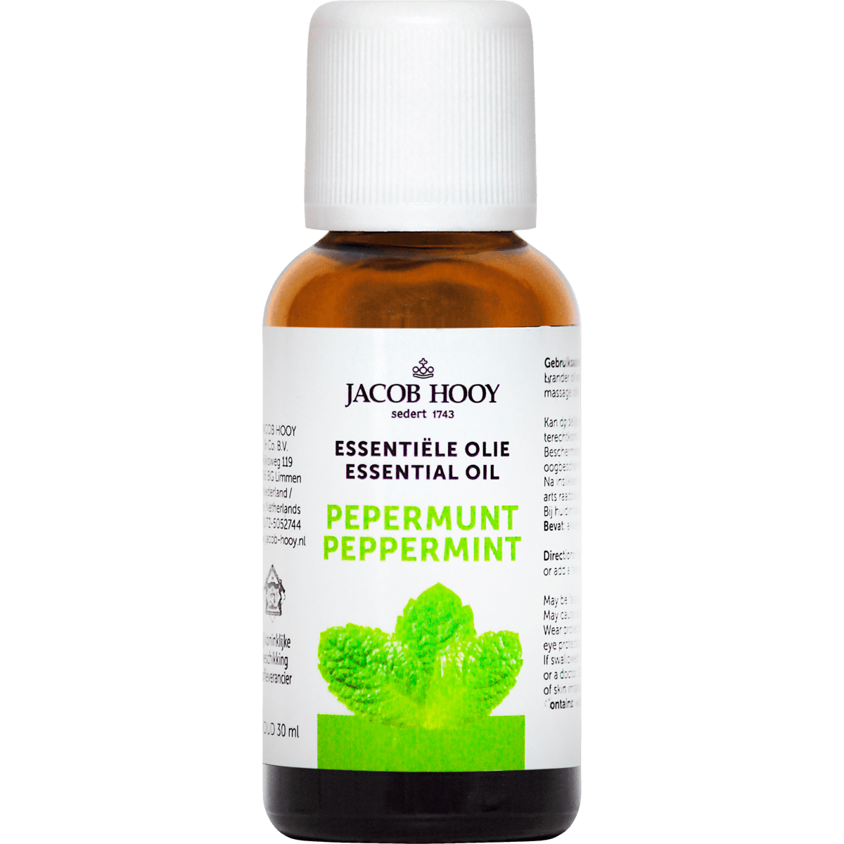 Jacob Hooy Essentiële Olie Pepermunt 30 ML 30 ML | Etos