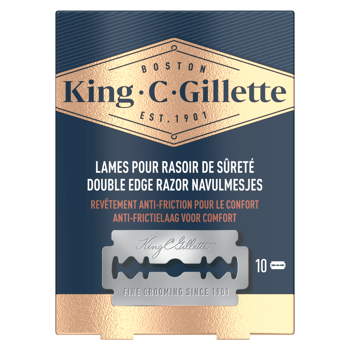 King C. Gillette Double Edge Razor Navulmesjes 10 Stuks 10 EA | Etos
