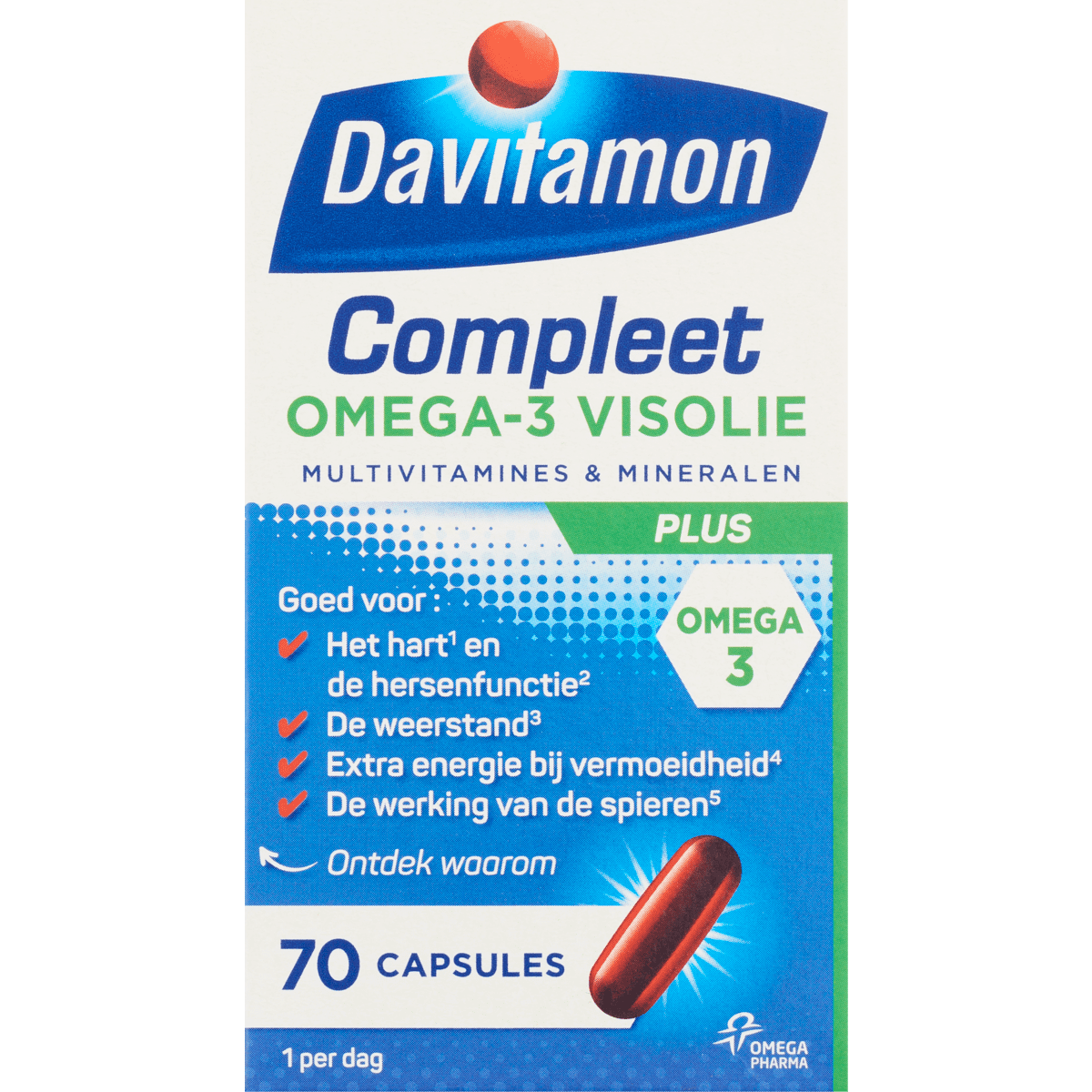 Davitamon Compleet Omega-3 Visolie Capsules 70 EA | Etos