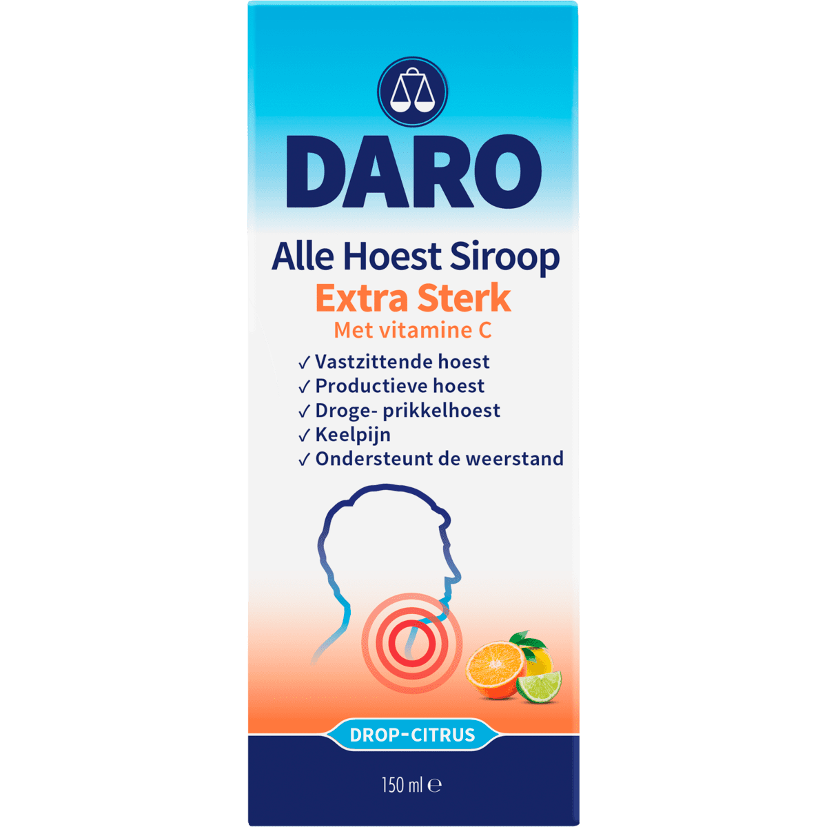 Daro Alle Hoest Siroop Extra Sterk Met Vitamine C 150 ML 15 ML | Etos