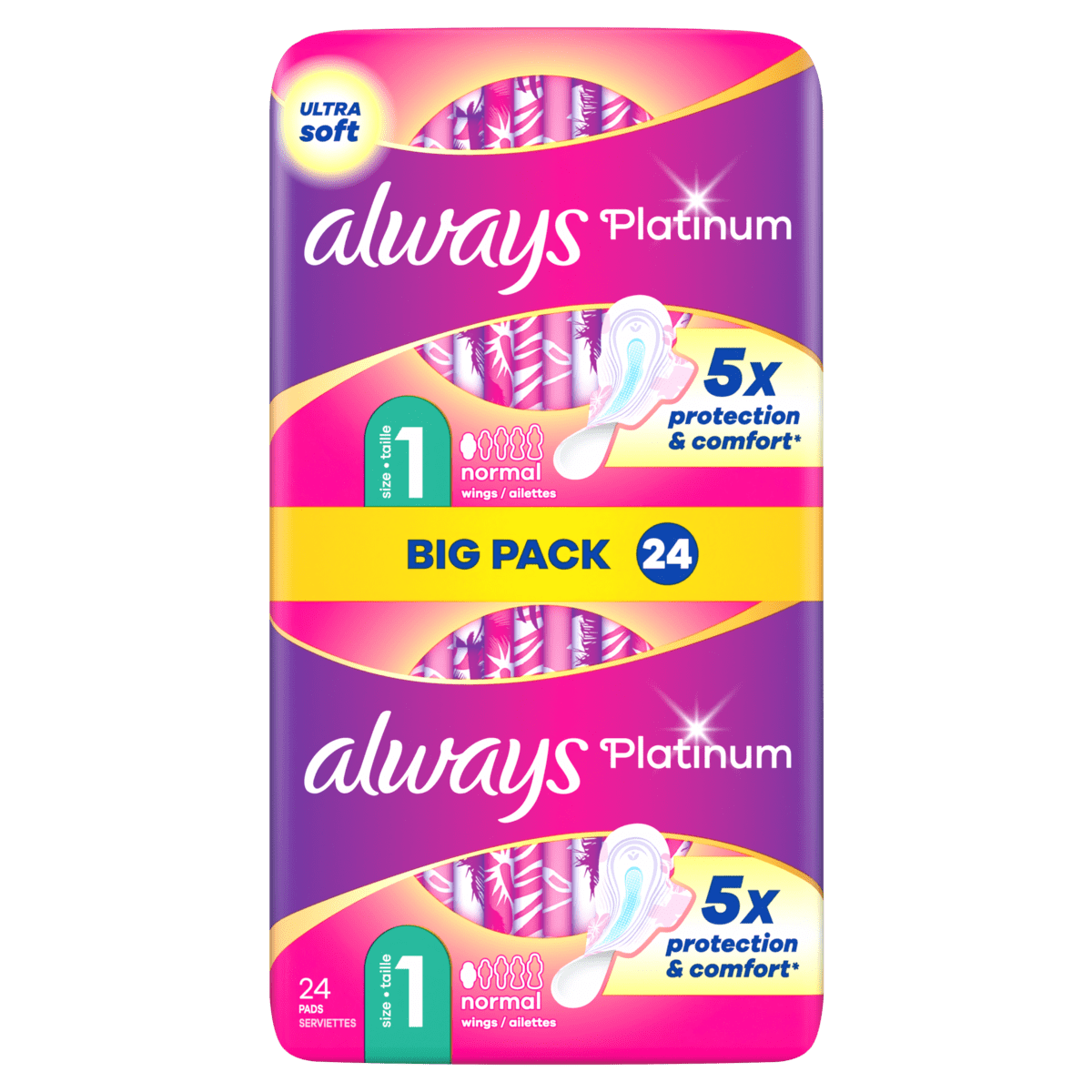 Always Maandverband Platinum Normal Big Pack 24 stuks 24 EA | Etos