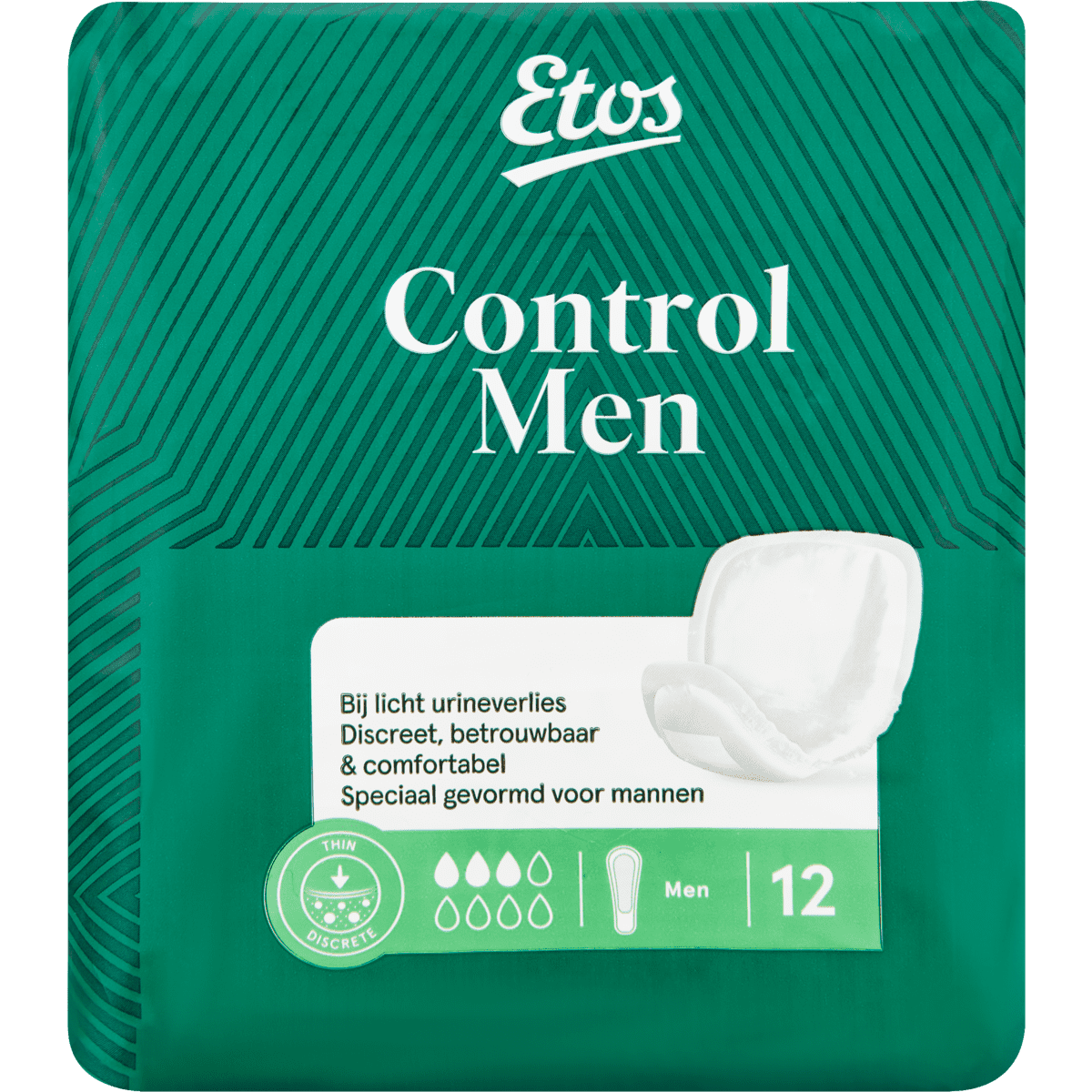 Etos Men Control Level 1 Incontinentieverband 12 stuks 12 EA | Etos